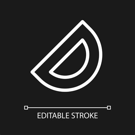 Protractor Pixel Perfect White Linear Ui Icon For Dark Theme Math Tool Stationery Supply