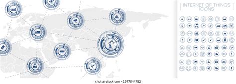 Internet Things Iot Networking Concept Connected Stock Vector Royalty Free 1397544782