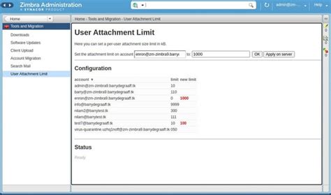 Zimbra Per User Attachment Size Limits Rzimbra
