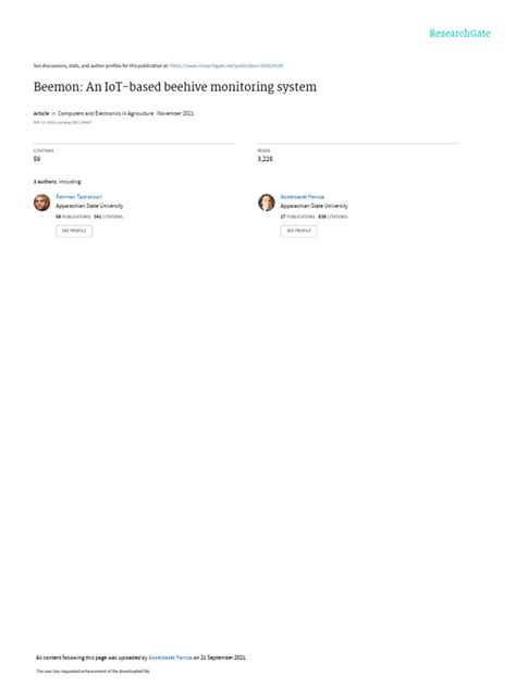 Beemon An Iot Based Beehive Monitoring System Pdf Beehive