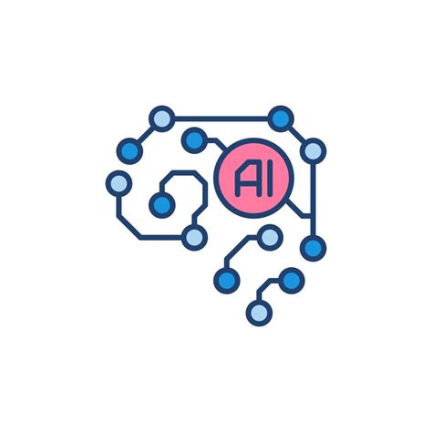 Ai Artificial Intelligence Brain Colored Icon Cyberbrain Vector Symbol