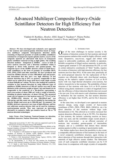 Pdf Advanced Multilayer Composite Heavy Oxide Scintillator Detectors For High Efficiency Fast