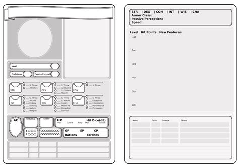 Dnd Sidekick Character Sheet