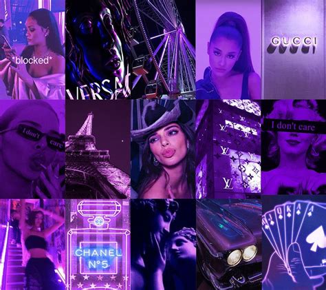 Boujee Purple Wall Collage Kit Purple Collage Kit Purple Aesthetic