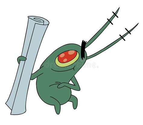 Vector Illustration Cartoon Character Plankton Stock Vector