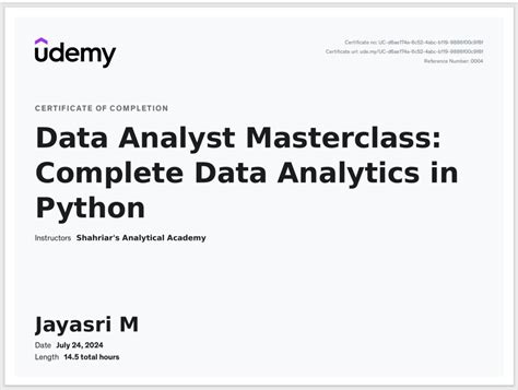completed data analytics in python course jayasri muruganantham