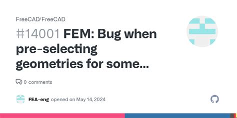 fem bug when pre selecting geometries for some constraints · issue