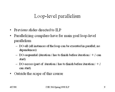 Loop Level Parallelism