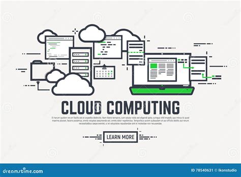 Cloud Computing Banner Stock Vector Illustration Of Line 78540631