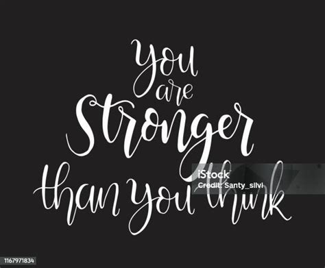 당신은 당신이 생각하는 카드보다 강하다 스톡 일러스트 동기 부여 따옴표 검은색에 대한 스톡 벡터 아트 및 기타 이미지 검은색 격언 긍정적인 감정 표현 Istock
