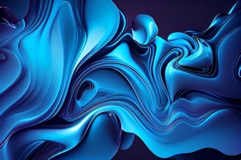 Premium Photo Blue Abstract Liquid Wave Background Flowing Liquid Generative Ai