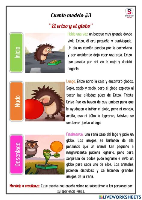 El Cuento Del Erizo Y El Globo Worksheet Historia Del Erizo Cuentos