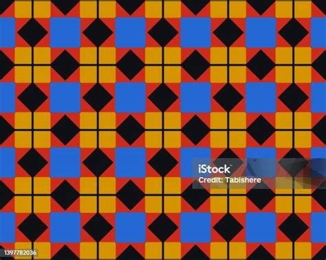 Ilustrasi Pola Ubin Persegi Dan Belah Ketupat Berwarnawarni Yang Mulus Ilustrasi Stok Unduh