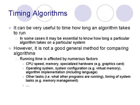 algorithm analysis objectives l determine the running time