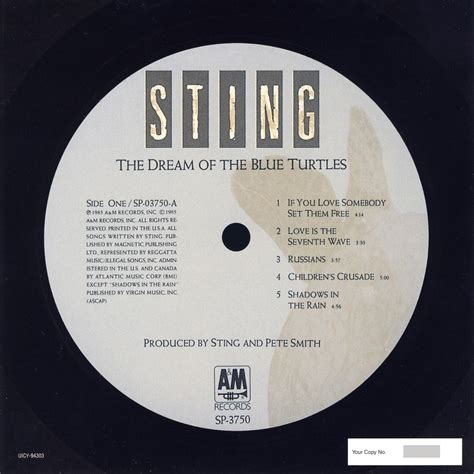 1985 The Dream Of The Blue Turtles Sting Rockronología