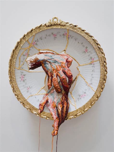 Embroidered Kintsugi Delicate And Meaningful Mixed Media Artworks By