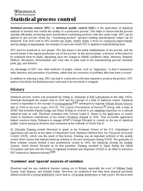 Statistical Process Control Pdf Statistics Business Process