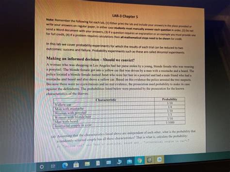 Solved Lab 3 Chapter 5 Note Remember The Following For Each