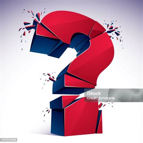 폭발 조각 깨는 쿼리 질문 마크 깨진 3d 현실적인 그림 벡터 특수 문자 개념적 기호 의심 어려움 Faq 및 지원 개념 3차원 형태에 대한 스톡 벡터 아트 및 기타 이미지