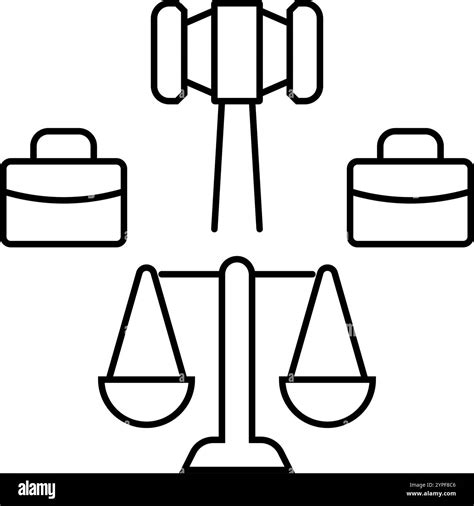 Business Litigation Corporate Law Line Icon Vector Illustration Stock