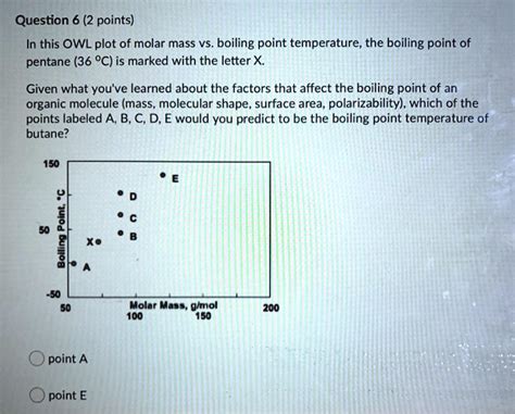 solved question 6 2 points in this plot of molar mass vs boiling