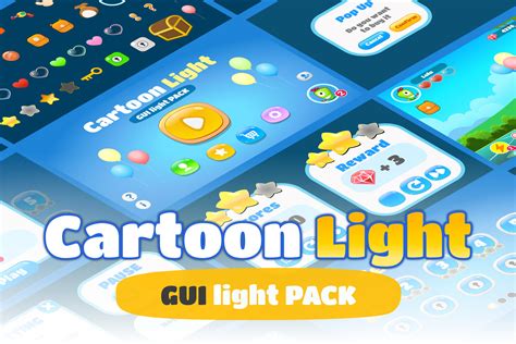 Cartoon Light Gui Light Pack 2d Icons Unity Asset Store