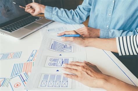 Premium Photo Creative Web Designer Planning Application And