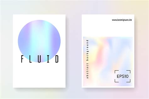 그라디언트 유체 플라스틱 배너 컬러풀한 프리즘 브로셔 홀로그램 모양 블루 지오메트리 커버 크롬 디자인 1980년 프레젠테이션