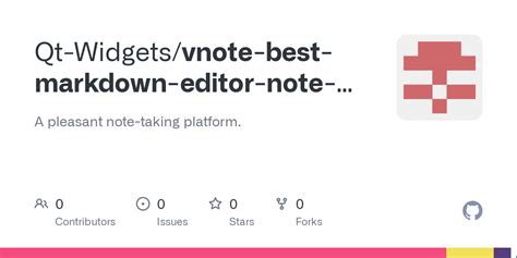Github Qt Widgetsvnote Best Markdown Editor Note Taking App A