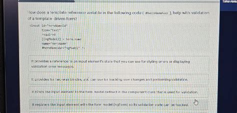 How Does A Template Reference Variable In The Following Code Heronamever Help With Validation