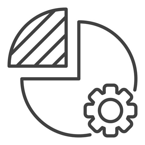 Pie Chart With Gear Vector Stem Concept Linear Icon 26700419 Vector Art At Vecteezy
