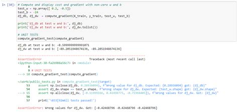 Week Assertion Error In The Test Code For UNQ C In C W Logistic Regression Practice Lab