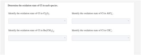 Solved Determine The Oxidation State Of Cl In Each Species Chegg Com