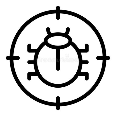Bug Detection Icon Outline Vector Online Security Stock Illustration Illustration Of Location