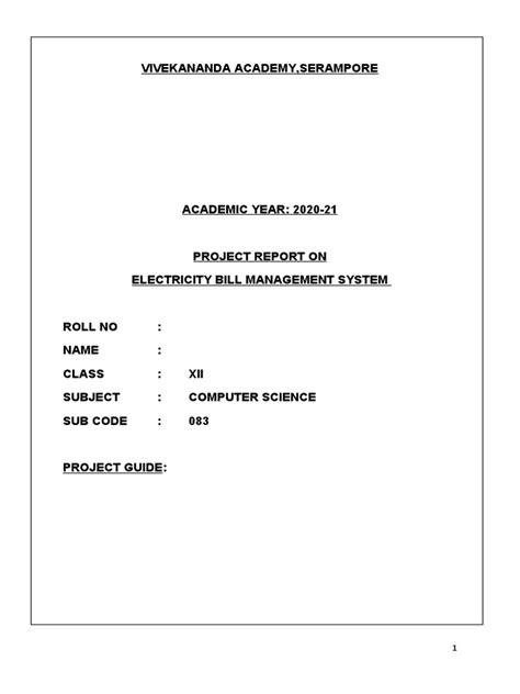 Electriciry Billing System Pdf