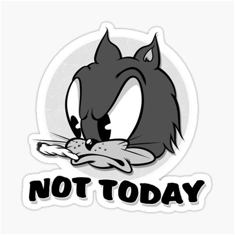 Not Today Retro Bad Ass Cat Sticker For Sale By Doperetroswag Redbubble