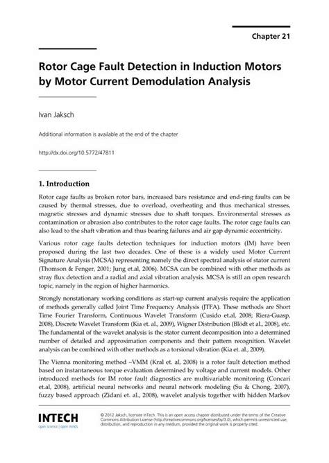 Pdf Rotor Cage Fault Detection In Induction Motors By Motor