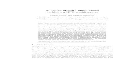 Pdf Modeling Stencil Computations On Modern Hpc Architectures