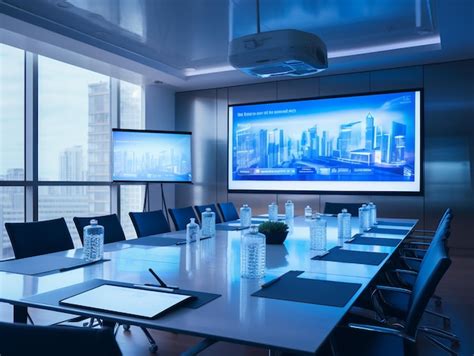Premium Ai Image A Modern High Tech Conference Room With Large Screen