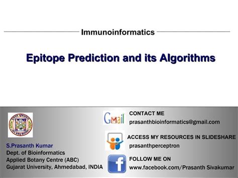 Epitope Prediction And Its Algorithms Ppt Chemistry Science