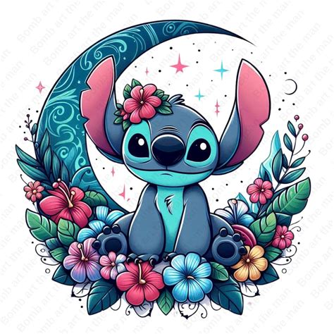 Stitch With Flowers Clipart Cute Stitch Clipart Stitch Png