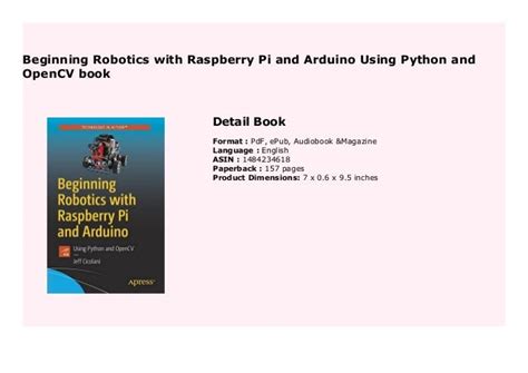 Beginning Robotics With Raspberry Pi And Arduino Using Python And