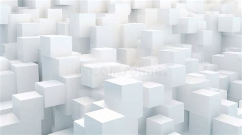 Abstract White Cube Boxes On Block Background Ai Generated Stock Illustration Illustration Of