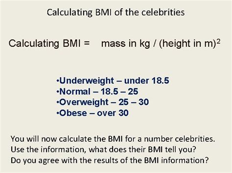 BMI Body Mass Index Objective To Calculate BMI