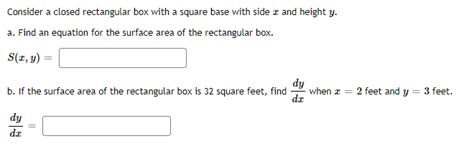 [solved] 1 2 consider a closed rectangular box with a square
