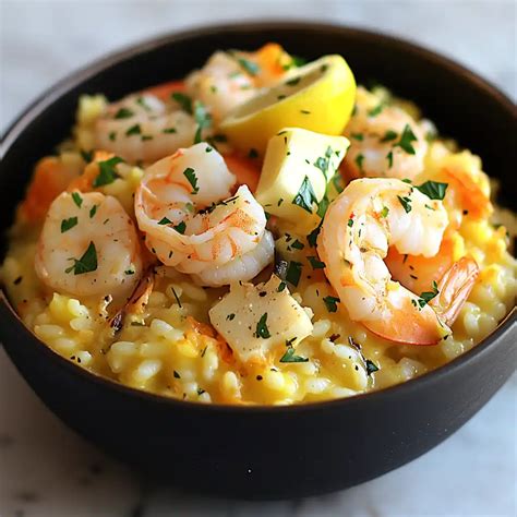 Saffron Infused Seafood Risotto Recipe Recipe By Mia