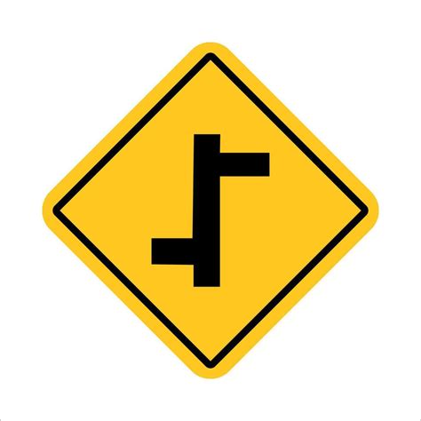 Traffic Sign Cautionary Staggered Junction 45905192 Vector Art At Vecteezy