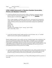 CPSC 52500 Homework 5 New Docx Name Sriram Chowdary Score 20 CPSC 52500 Homework 5 Random