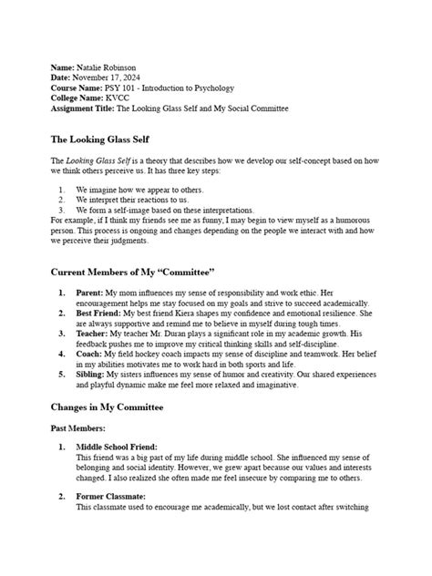 Chapter 12 Assignment Pdf Self Concept Disciplines