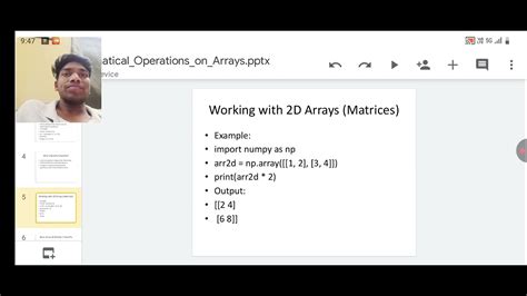 Mathematical Operations On Arrays In Python Youtube